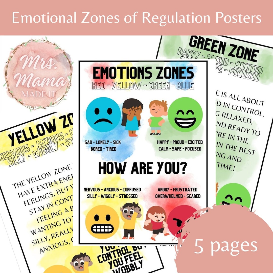 Emotional Regulation Zone Printable Posters for Classroom, Calm Corner ...