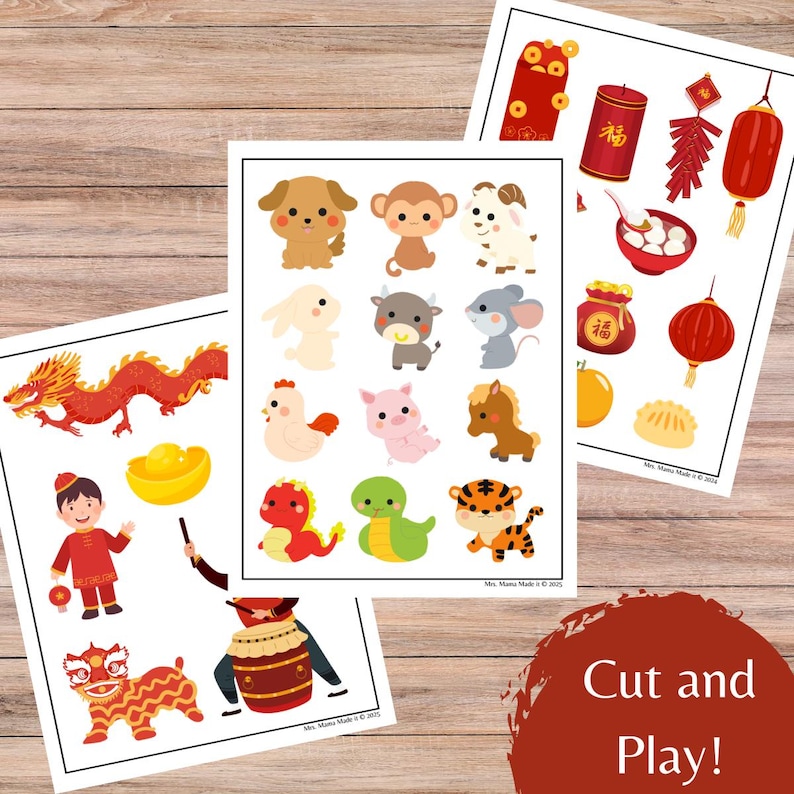 Chinese New Year Story Telling Printable Props for Dramatic Play ...