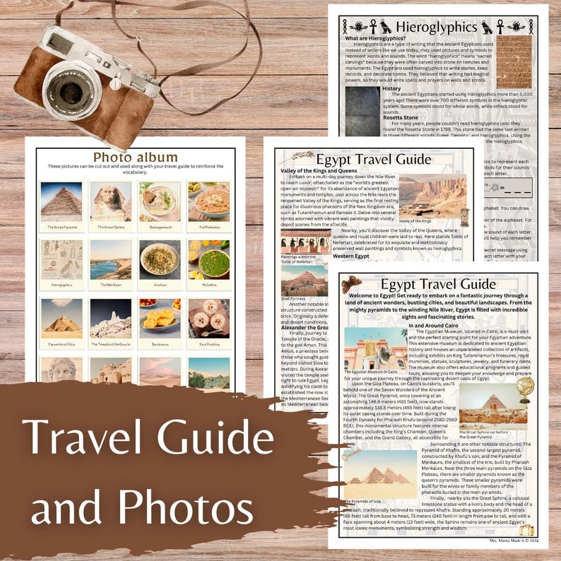 Egypt Travel Mini Unit for Elementary With Maps, Activities, Cuisine ...