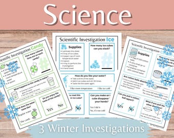 3 Winter Scientific Investigations Sheets - Question, Hypothesis ...