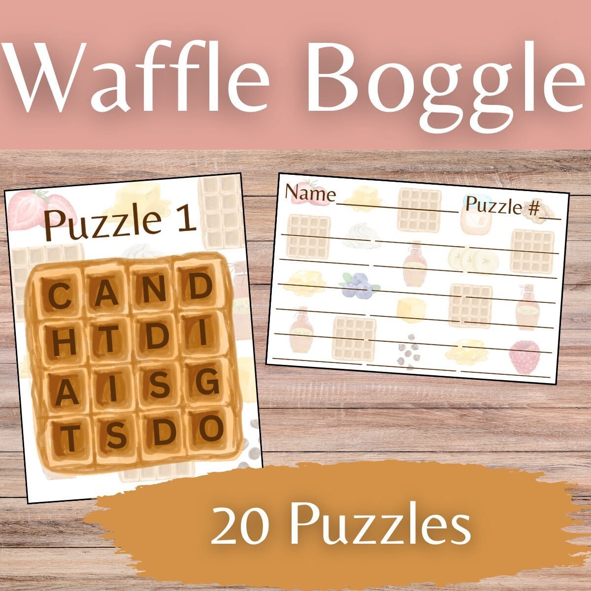 Waffle Boggle Game 4x4 Grids for Classroom Centers and Homeschool Games ...