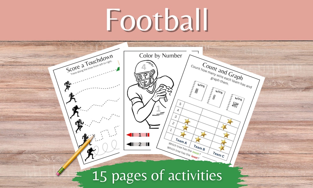 Football Themed Activity Pack - Fine Motor, Cutting, Beginning Math ...