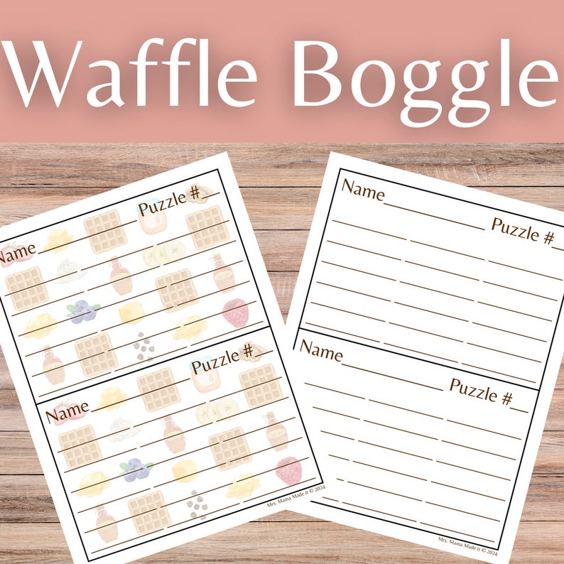 Waffle Boggle Game 4x4 Grids for Classroom Centers and Homeschool Games ...