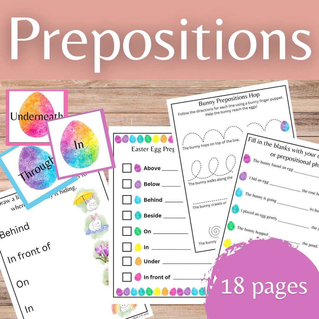 Easter Egg and Bunny Preposition Unit With 18 Pages for Homeschool or ...