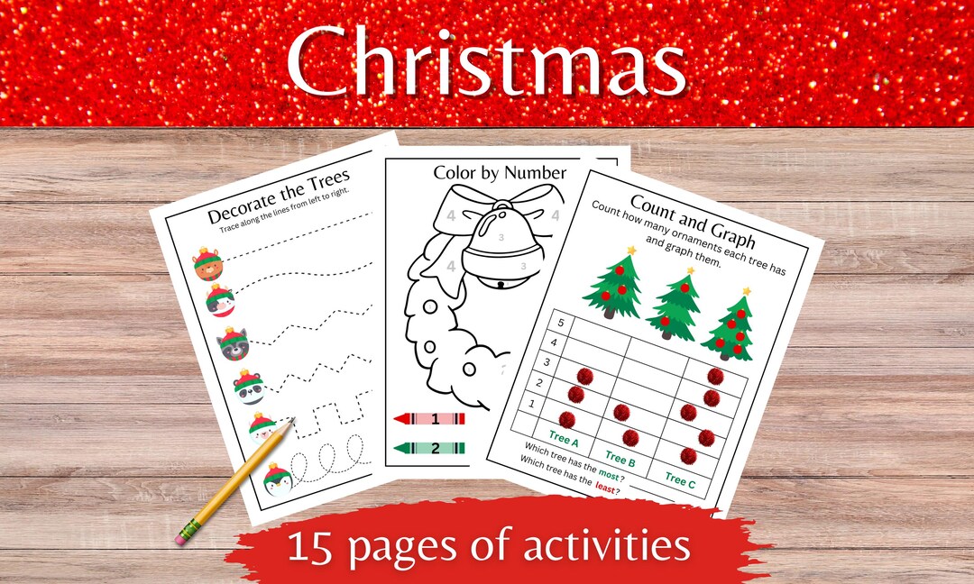 Christmas Activity Pack: Tracing, Counting, Shapes (digital Download ...