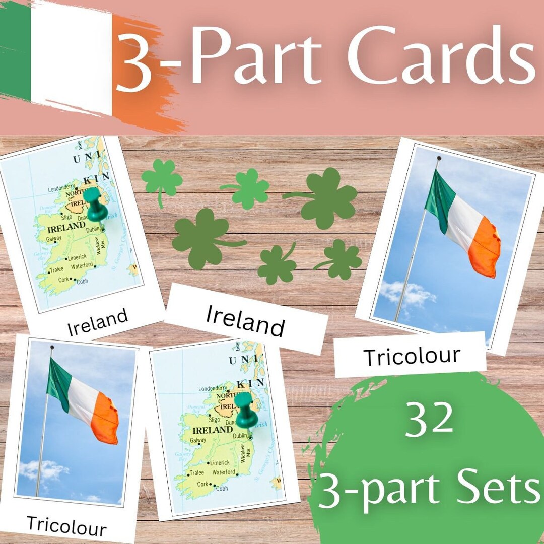 Ireland Sight Words 3-part Cards for Language Building Homeschool or ...