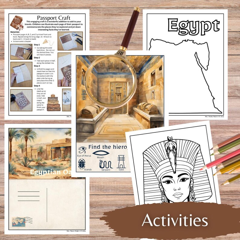 Egypt Travel Mini Unit for Elementary With Maps, Activities, Cuisine ...