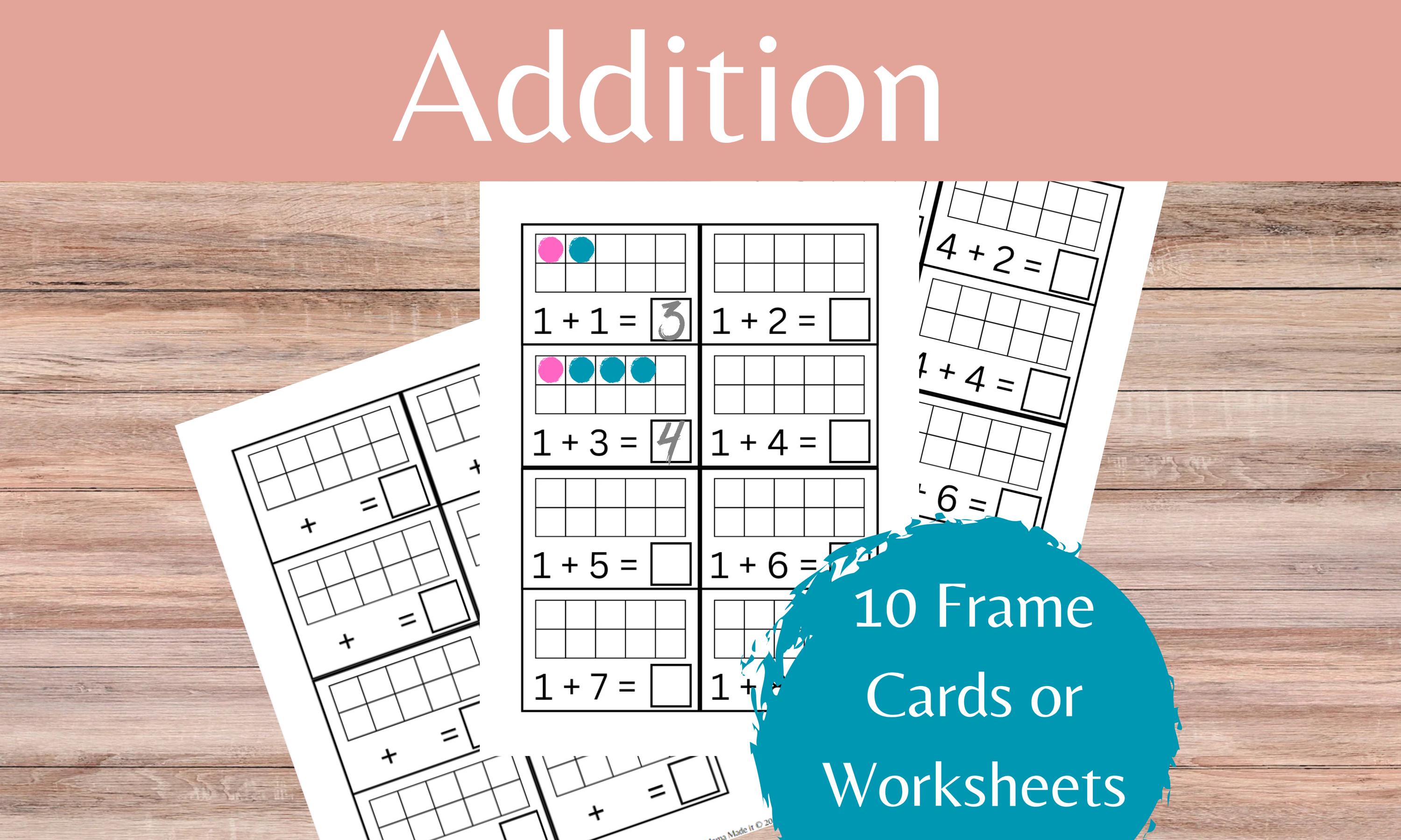Blank Ten Frame Addition Printable Pages or Flash Cards for Homeschool ...