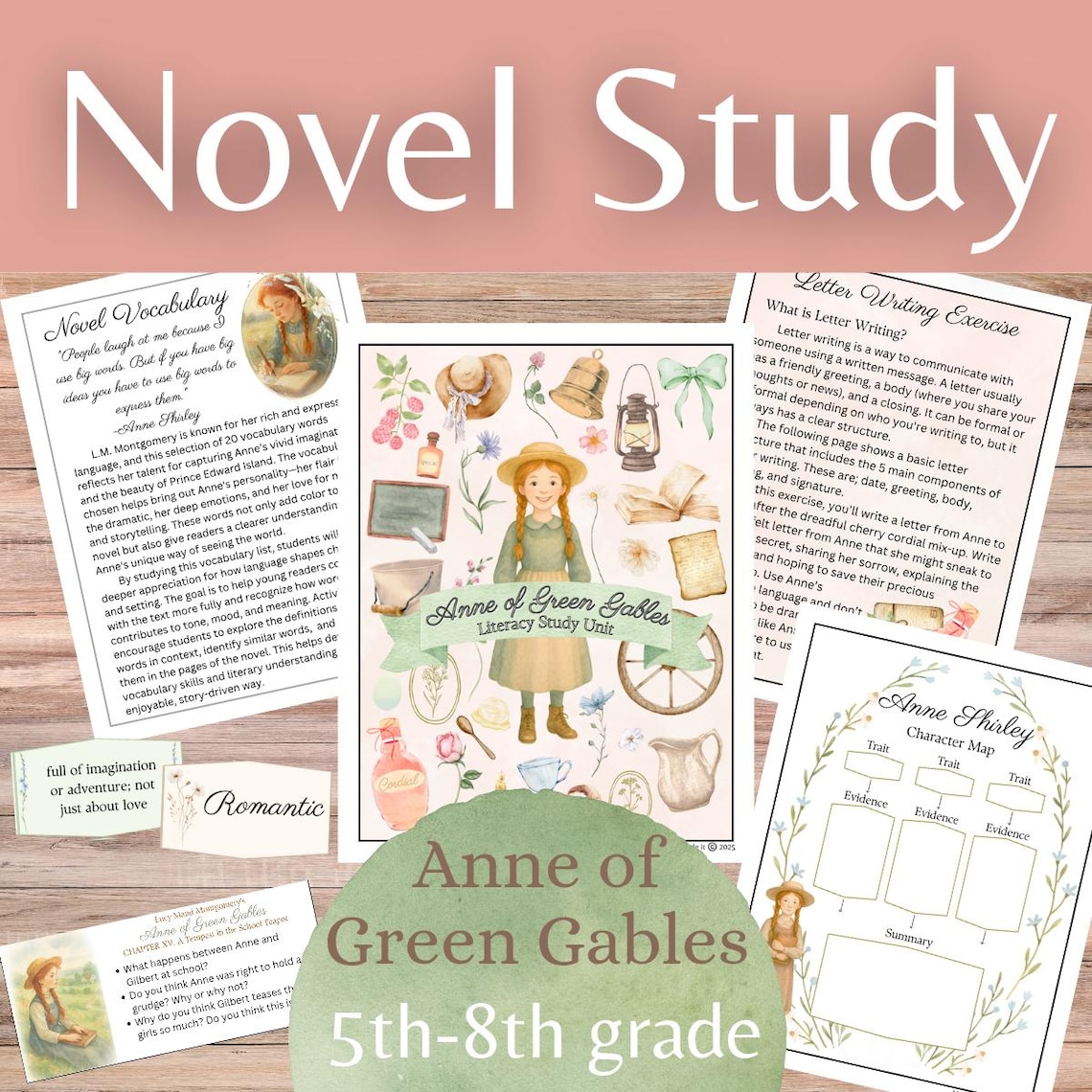 Anne of Green Gables Full Literary Study Unit — 80 Pages of Activities ...