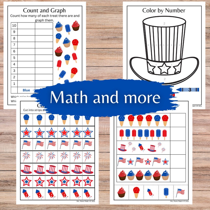 4th of July Early Elementary Printable Activity Pack for Homeschool or ...
