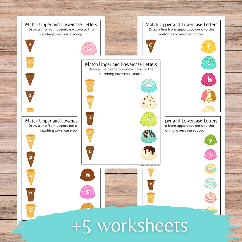 Ice Cream Alphabet Match Activity Summer Time Prek and Kinder Dollar ...