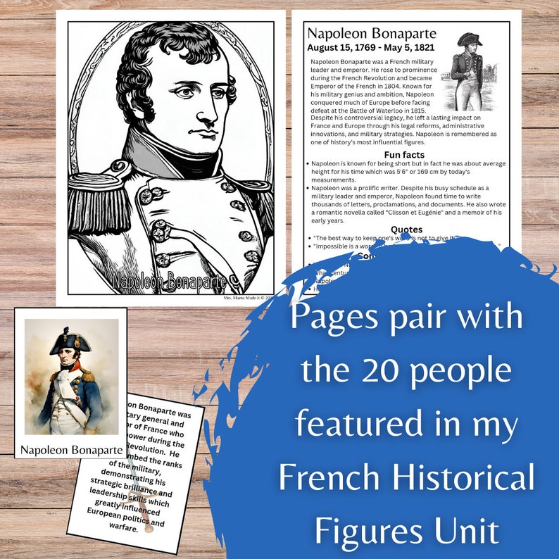 French Historical Figures Coloring Pages Companion Cover Pages for ...