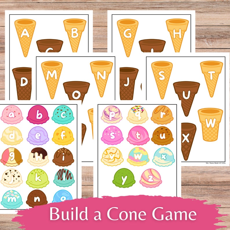 Ice Cream Alphabet Match Activity Summer Time Prek and Kinder Dollar ...