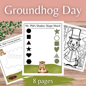 Groundhog Day Printable Worksheets for Preschool & Kindergarten Fine ...