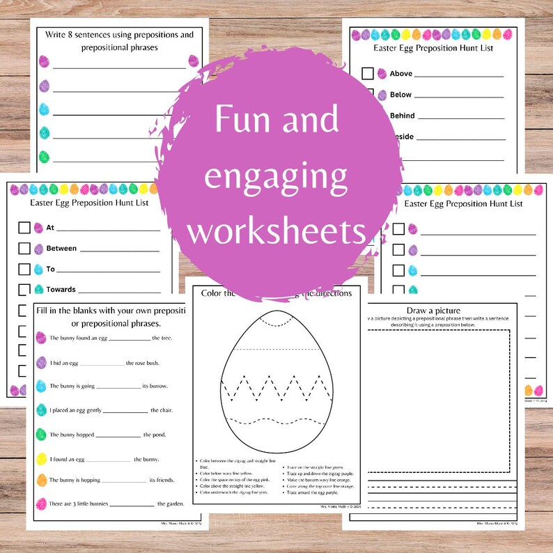 Easter Egg and Bunny Preposition Unit English Language Art Literacy ...