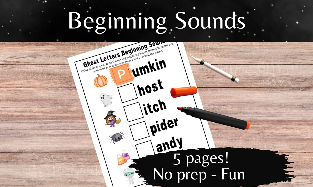 Halloween Beginning Sounds Phonics Ghost Letter Worksheets for ...