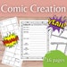 Create a Comic Blank Comic Pages and Character Building Outline for ...