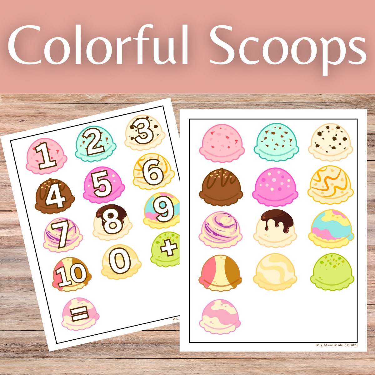 Ice Cream Addition Classroom Centers and Homeschool Activities for Prek ...