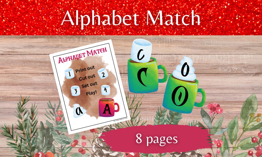 Christmas Alphabet Uppercase & Lowercase Matching Game: Prek ...