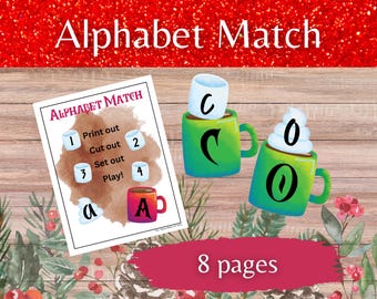 Christmas Alphabet Uppercase & Lowercase Matching Game: Prek ...