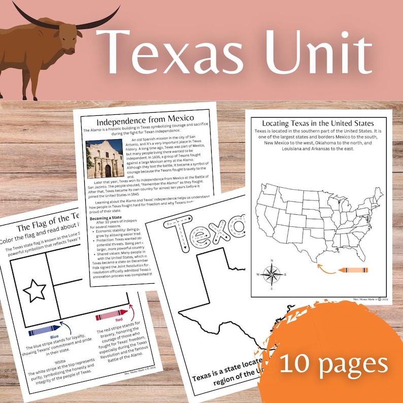 Texas State Mini Unit - Geography, Social Studies, History, Fun Facts ...