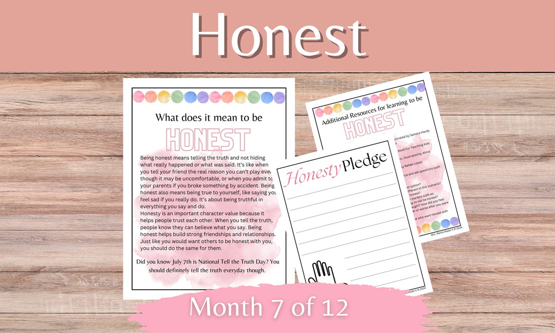 Honesty Social Emotional Character Building Unit for Elementary Month 7 ...