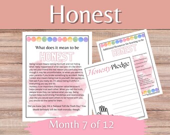 Honesty Social Emotional Character Building Unit for Elementary Month 7 ...