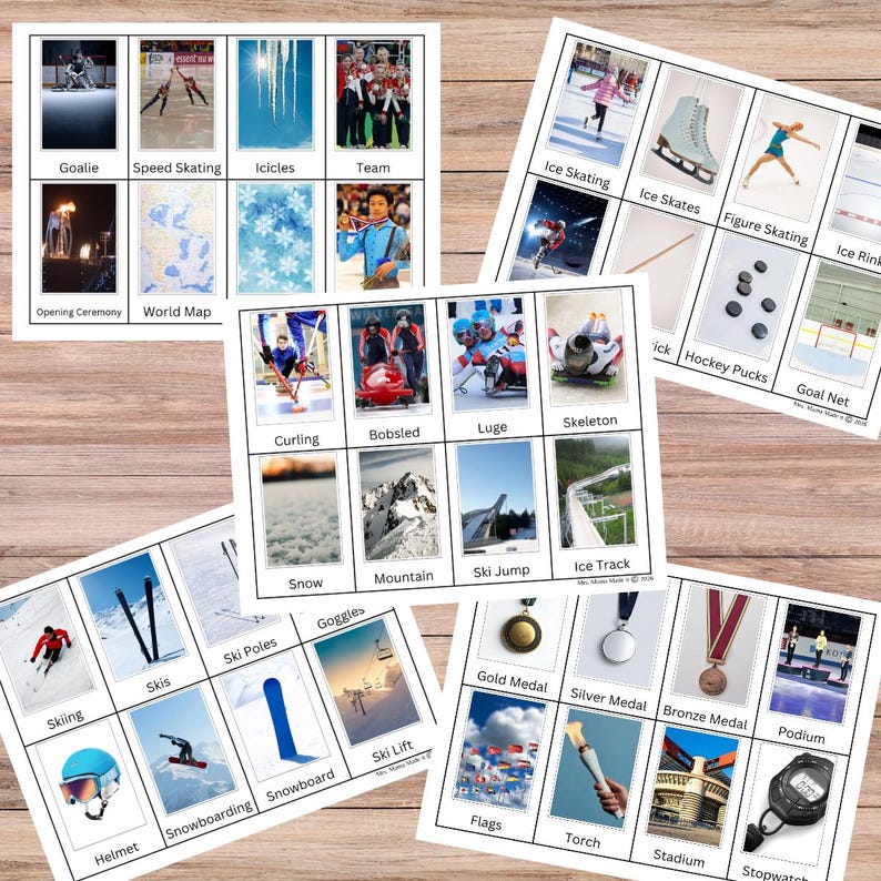 Winter Games Montessori 3-part Cards — Printable Sports Vocabulary ...
