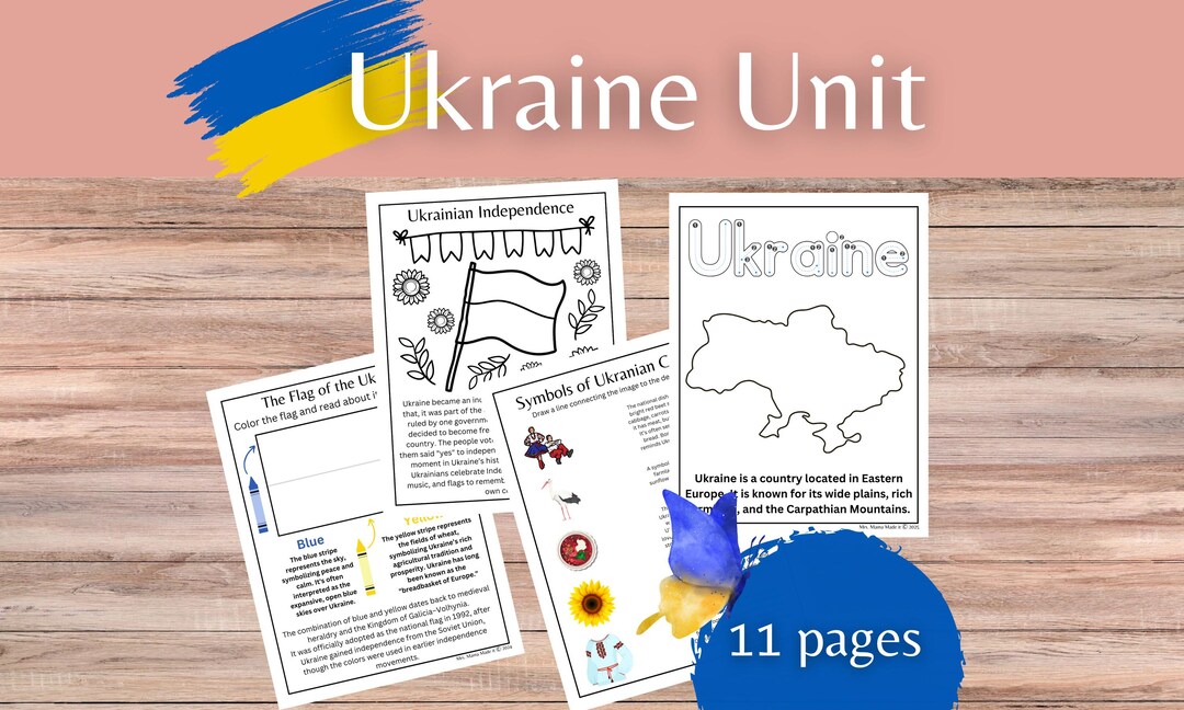 Ukraine Mini Unit Study, Printable Elementary Geography Worksheets (PDF ...