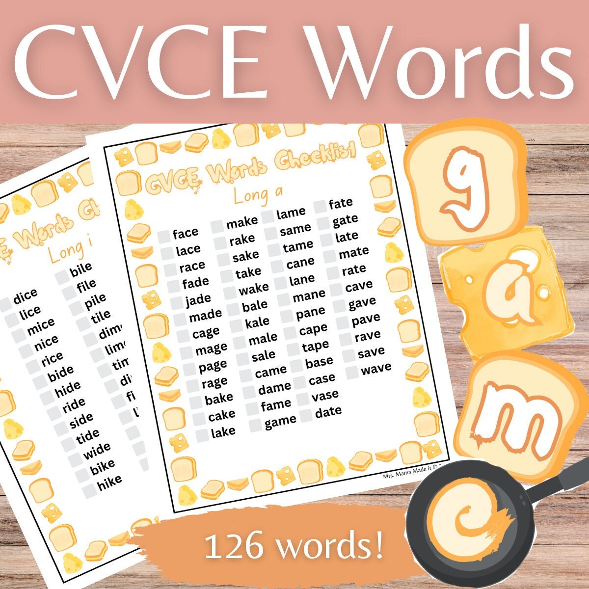 Grilled Cheese Long Vowel CVCE Word Building Phonics Game - Reading ...