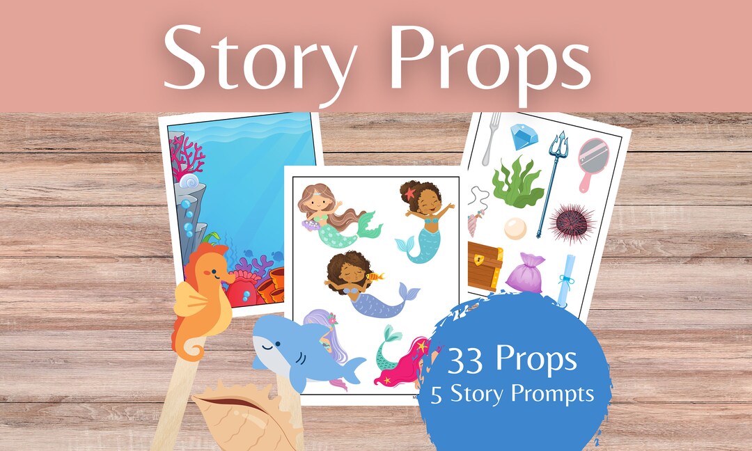 Mermaid Underwater Ocean Animals Story Telling Printable Props ...