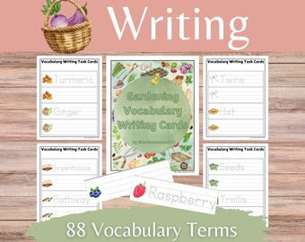 Montessori Gardening Vocabulary Tracing Cards: Handwriting Practice ...