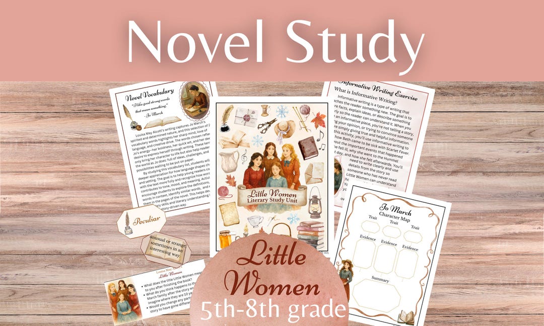 Little Women Novel Study Unit – Grade 5-8, Homeschool (digital Download ...