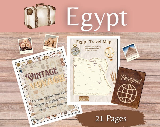 Egypt Travel Mini Unit for Elementary With Maps, Activities, Cuisine ...