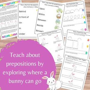 Easter Egg and Bunny Preposition Unit English Language Art Literacy ...