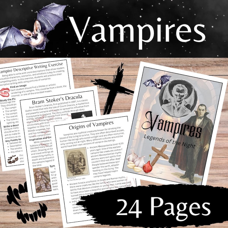 Vampires Mythical Creature Unit Study Folklore, History, & Creative ...