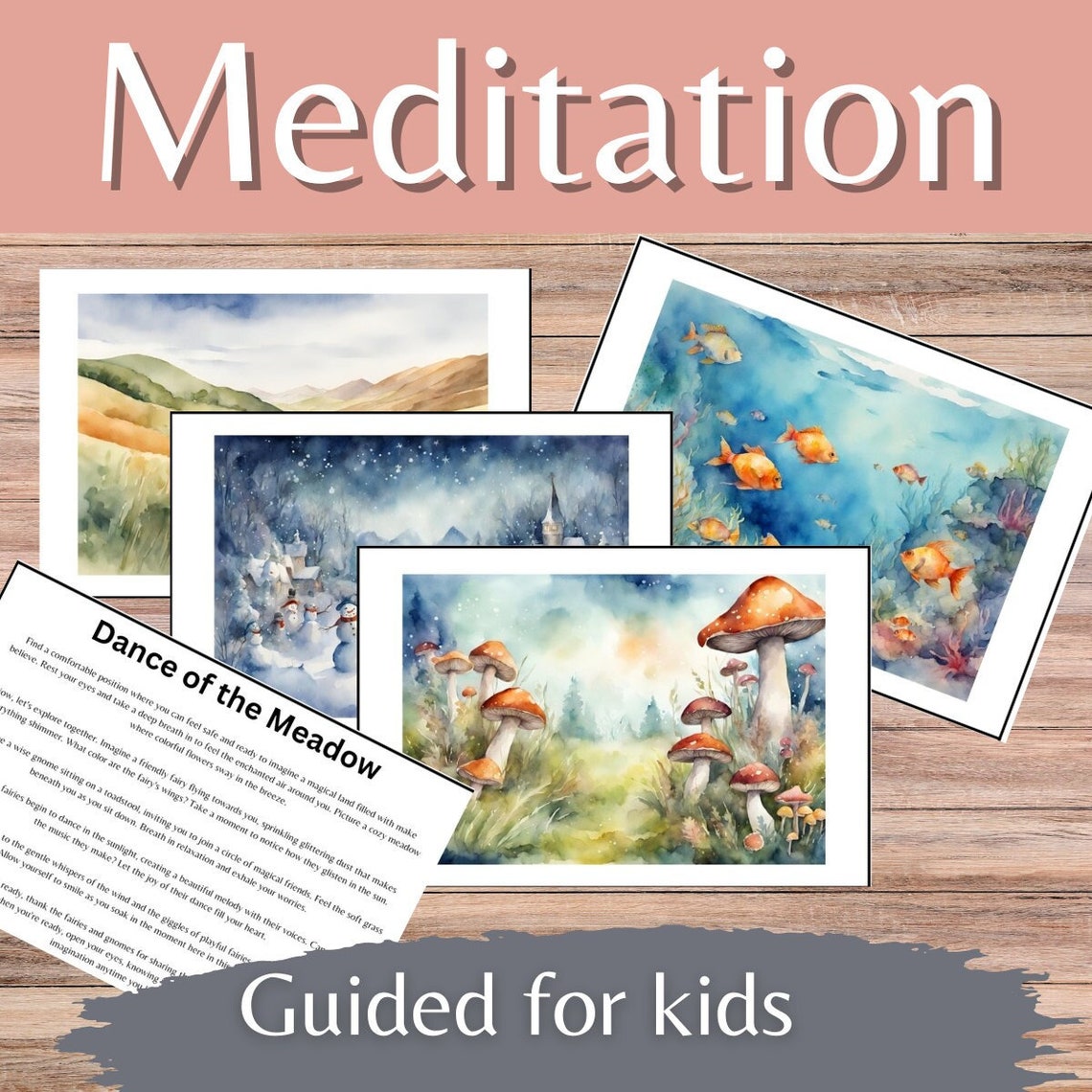 Guided Meditation Cards for Children Social Emotional Calm Down Tool ...