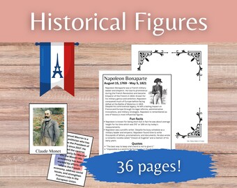 French Historical Figures Biography Unit With 20 People Past and ...