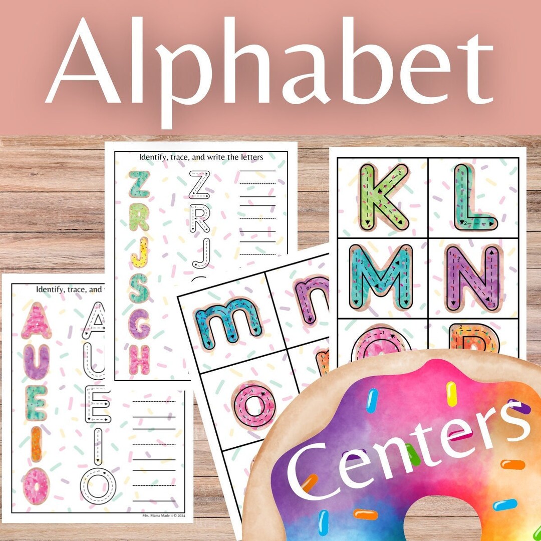 Donut Alphabet Tracing Skills and Letter Practice Pages & Classroom ...
