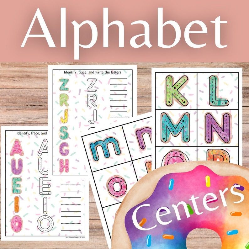 Donut Alphabet Tracing Skills and Letter Practice Pages & Classroom ...