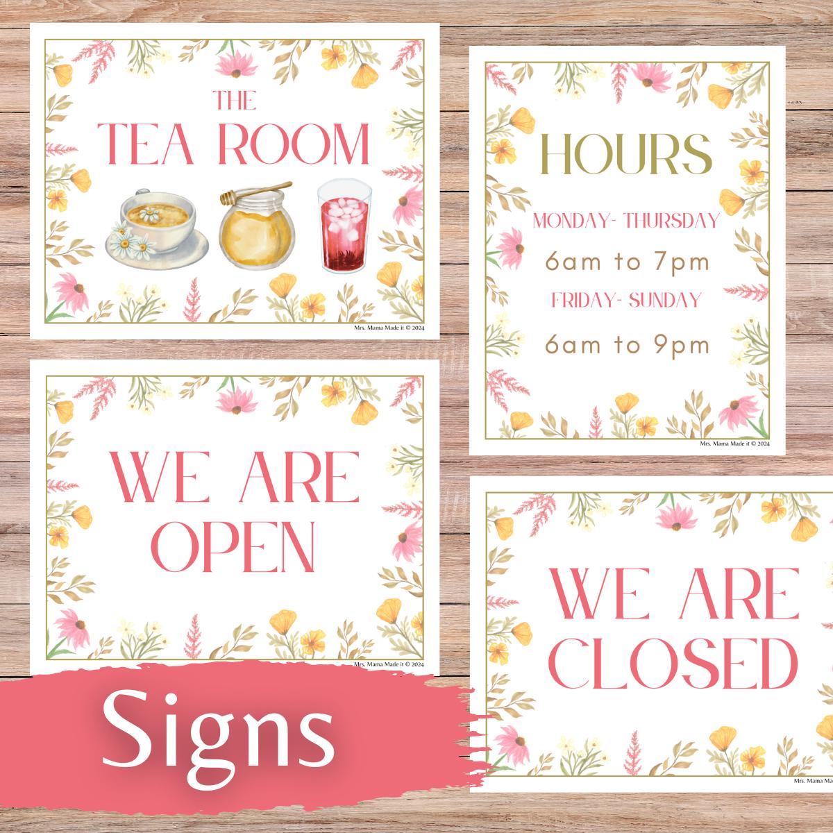The Tea Room Dramatic Play Pretend Shop Printable Set for Classroom or ...