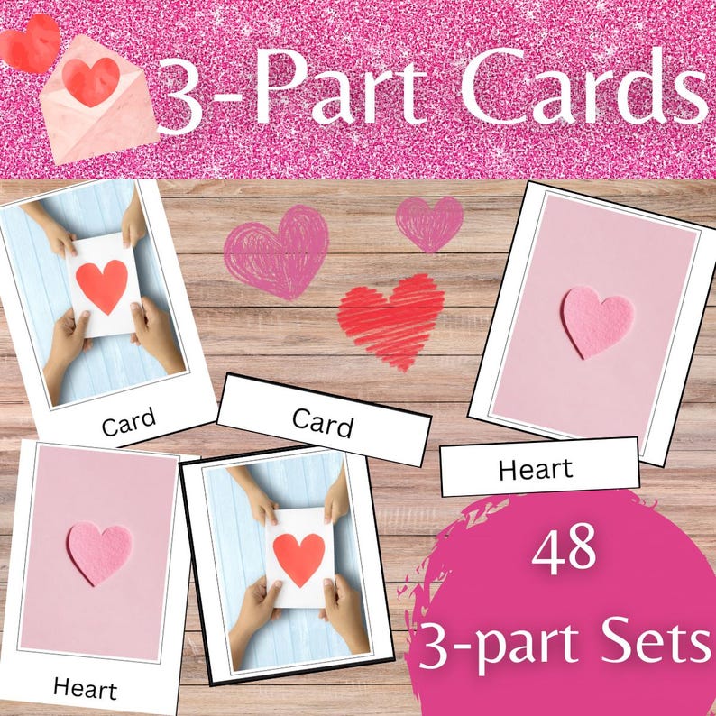Valentine's Sight Words 3-part Cards Montessori Printable Fun and ...