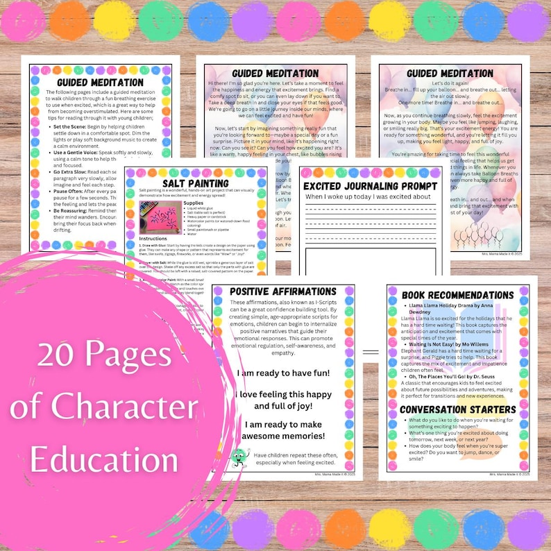 Excited Emotion Unit Study & Worksheets for Emotional Regulation and ...