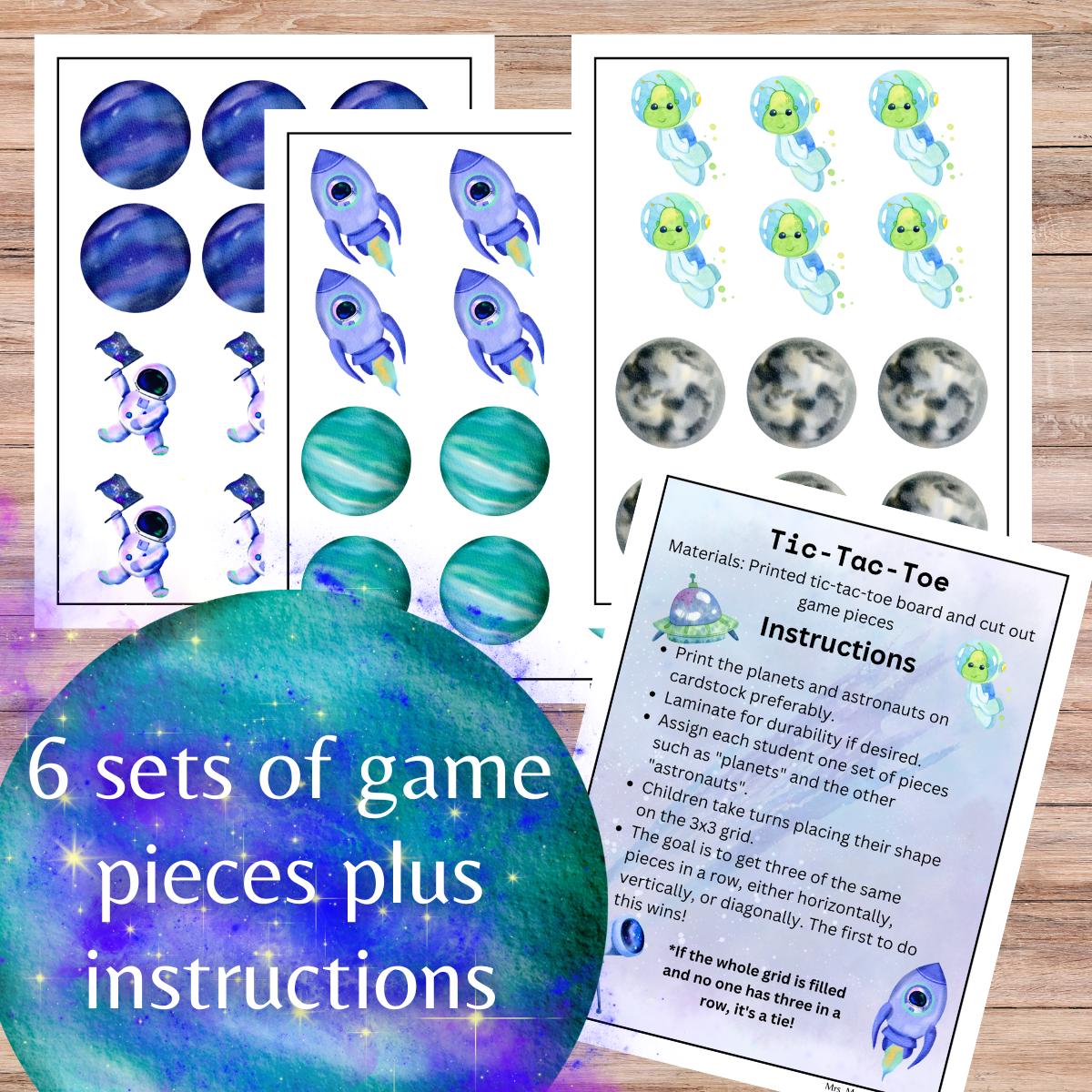 Space Tic Tac Toe Game: Printable Kids Activity (digital Download - Etsy
