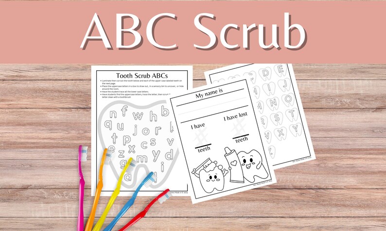Toothbrush Alphabet Scrub Activity for Homeschool or Classroom Centers ...