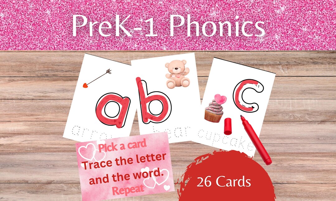 Valentine's Day Lowercase Alphabet Recognition and Early Phonics ...