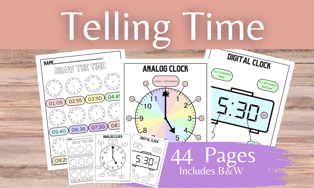 Telling Time Unit for Kindergarten and 1st Grade Learning to Tell Time ...