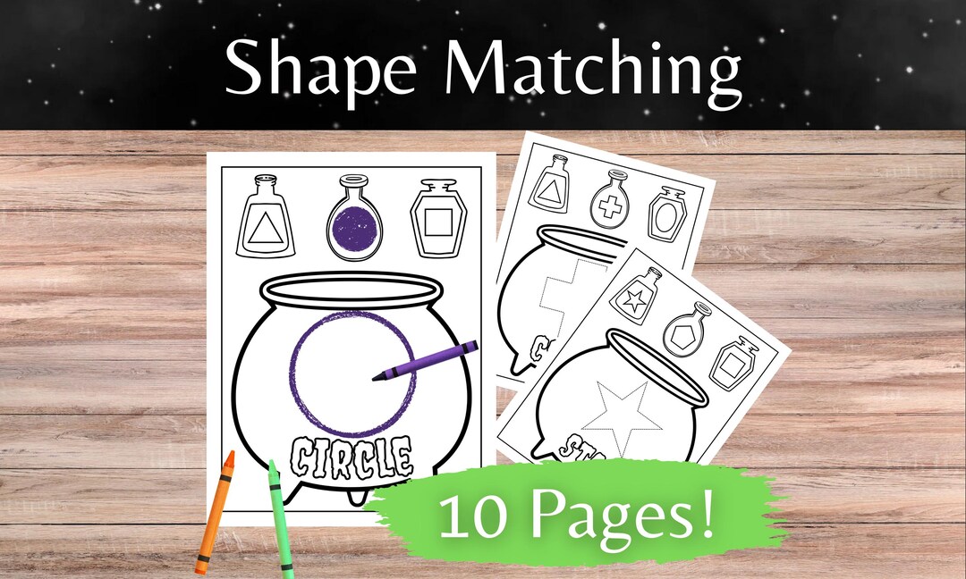 Halloween Shape Matching Coloring Pages or Cut and Paste Activity ...