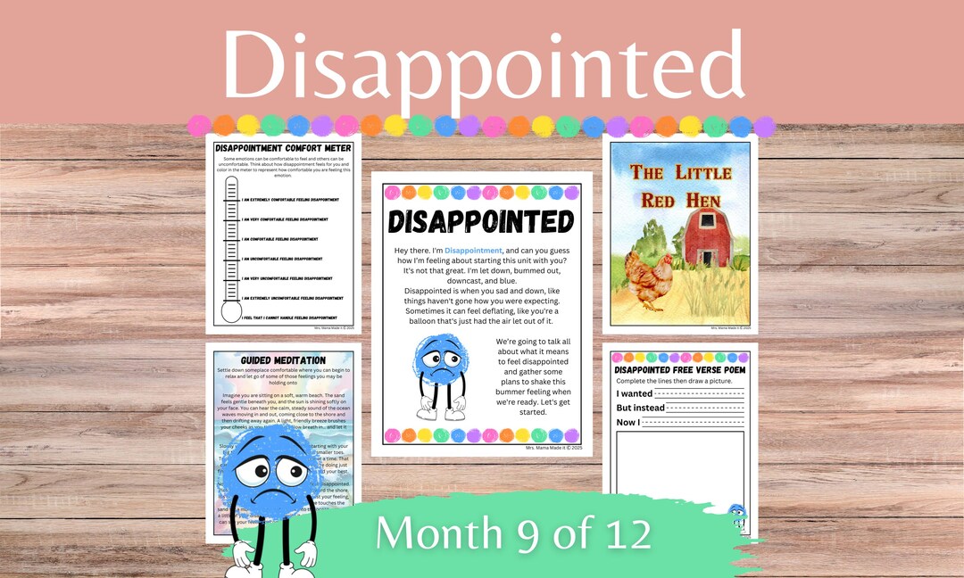 SEL Unit Feeling Disappointed — Emotional Awareness Activities for ...