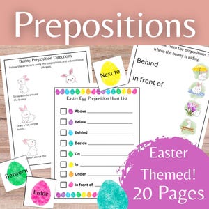 Easter Egg and Bunny Preposition Unit English Language Art Literacy ...